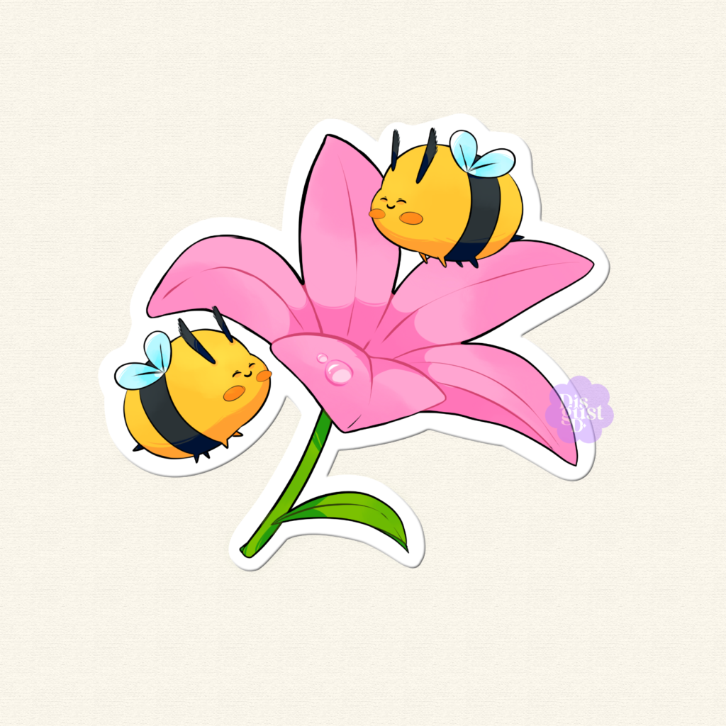 Tulip Bee buddy sticker | Kokonut Shell